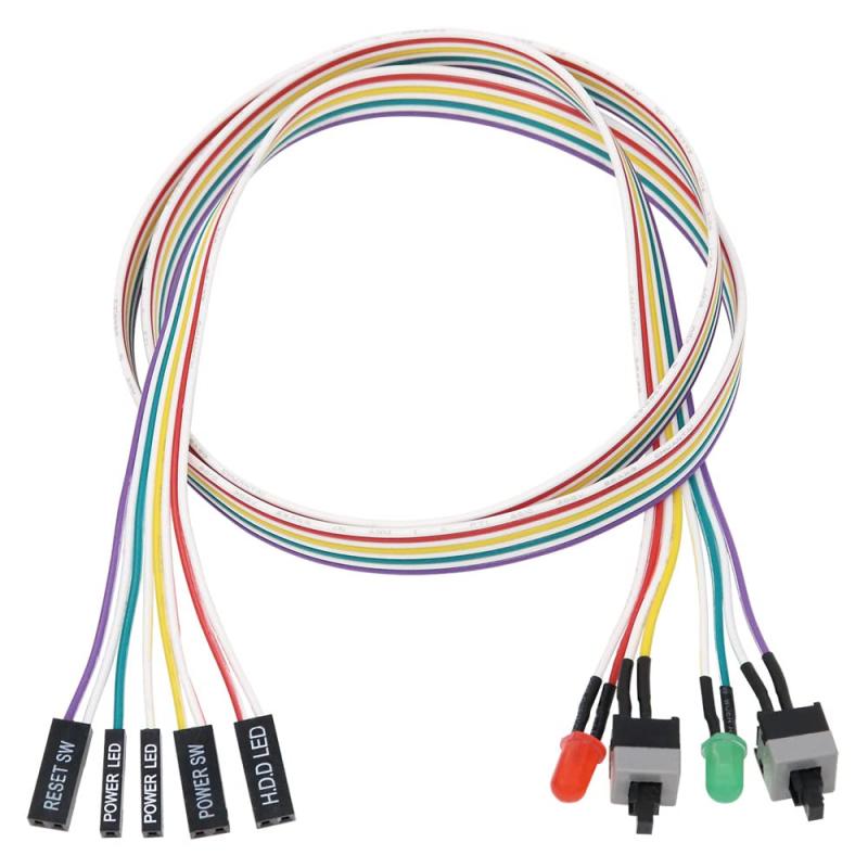 アイネックス(AINEX) スイッチ/LEDリボンケーブル 75cm KM-07A電源スイッチ: プッシュスイッチ、リセットスイッチ: プッシュスイッチ電源LED: 赤、5mm径、HDD LED: 緑、5mm径極性: 電源スイッチ: なし ...