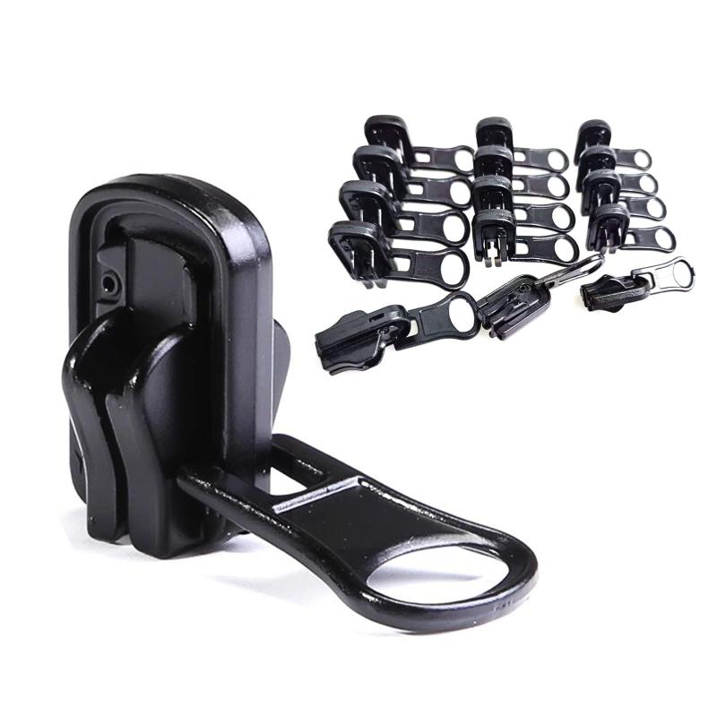 JeeSoarToFar 黒い亜鉛合金の両面ファスナーヘッドセット、サイズ3、5、8、ロック機能付き、ダウンジャケット、ジャケット、ズボンに適用（15個セット）多様なサイズ： 3つの異なるサイズ（3号、5号、8号）が含まれ、各サイズ5個ずつ...