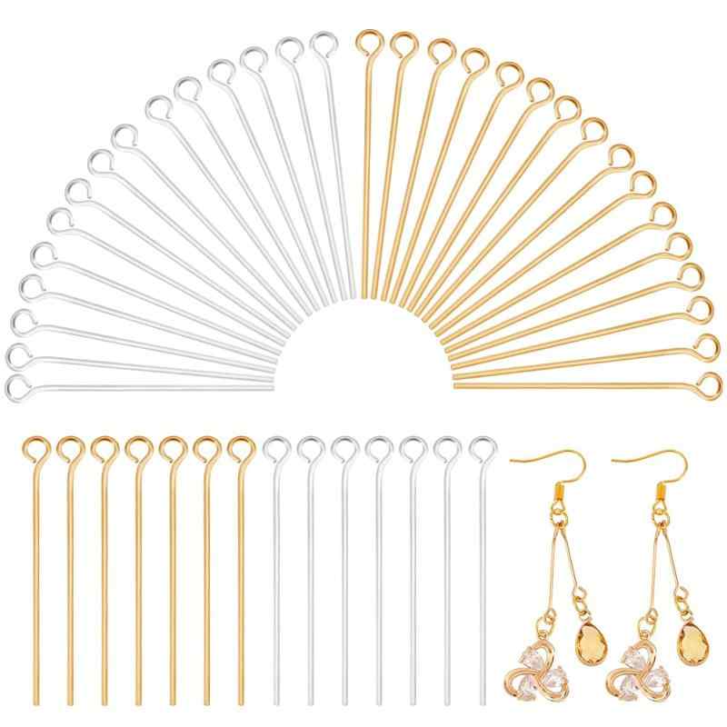 PH PandaHall 9ピン 160個30mm 304ステンレス鋼 アイピン qピン 304ステンレス製 ヘッドピン アクセサリーパーツ アイピン DIY用 ジュエリー用 ハンドメイド イヤリングペンダントブレスレットジュ2色の9ピン：...