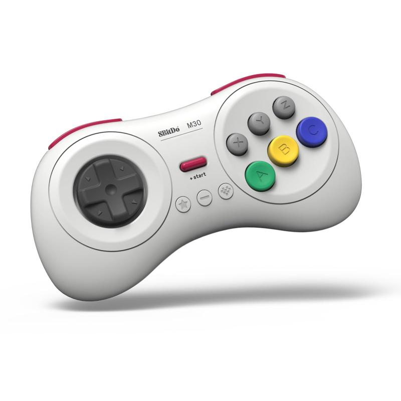 8Bitdo M30 Bluetoothゲーミングコントローラー6ボタンゲームパッド NS Switch/Switch 2 Windows Android macOS Steam Respberry Pi用 (White)ワイヤレス接続が可...