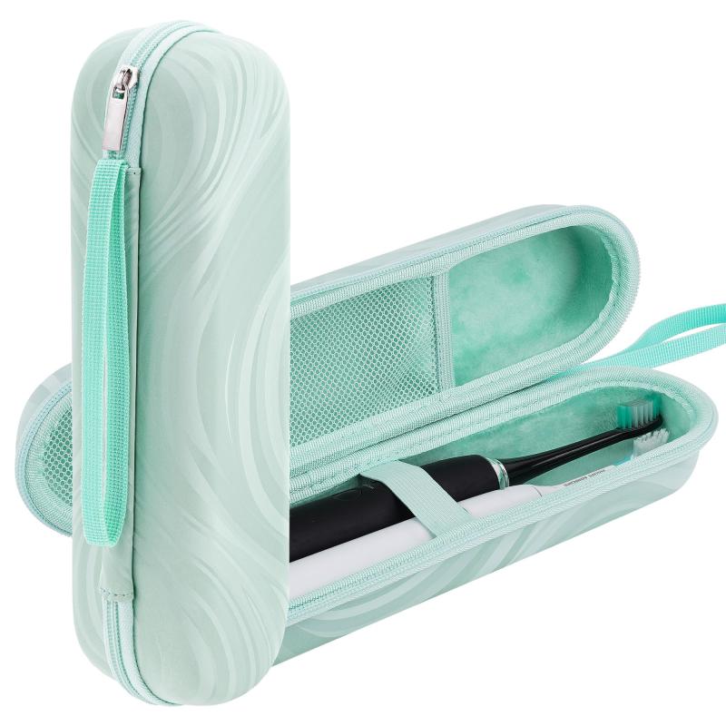 TOCCOOL電気歯ブラシケース、旅行用キャリアバッグ、AquaSonic、Sumkyle、Oral-B iOシリーズ、PHILIP Sonicareと互換性のあるポータブル歯ブラシキャリアケースホルダー。 （緑色）効果的な保護: 丈夫なE...