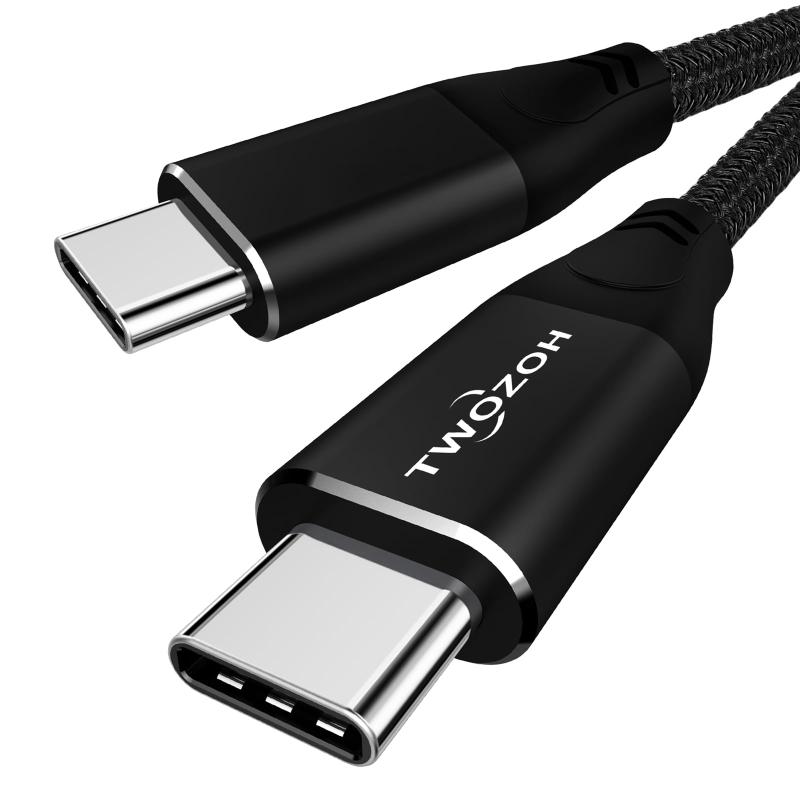 Twozoh 4K USB Cケーブル 100W 0.5M (All-in-One) USB 3.2 Gen 2X2 20Gbps データ転送 PD高速充電 USB C 3.1 Type Cケーブル 4K@60Hz ビデオモニター ナイロン...