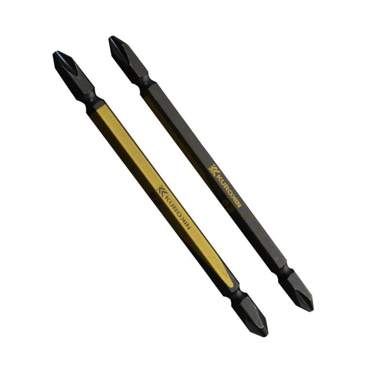 フジ矢(Fujiya) ビット 黒金 2本組 (+2×110mm/先端マグネット入) 5202-110-BG刃先:(+)2、全長:110mmシャンク径:6.35mmセット内容:2本先端:マグネット入り材質:特殊鋼