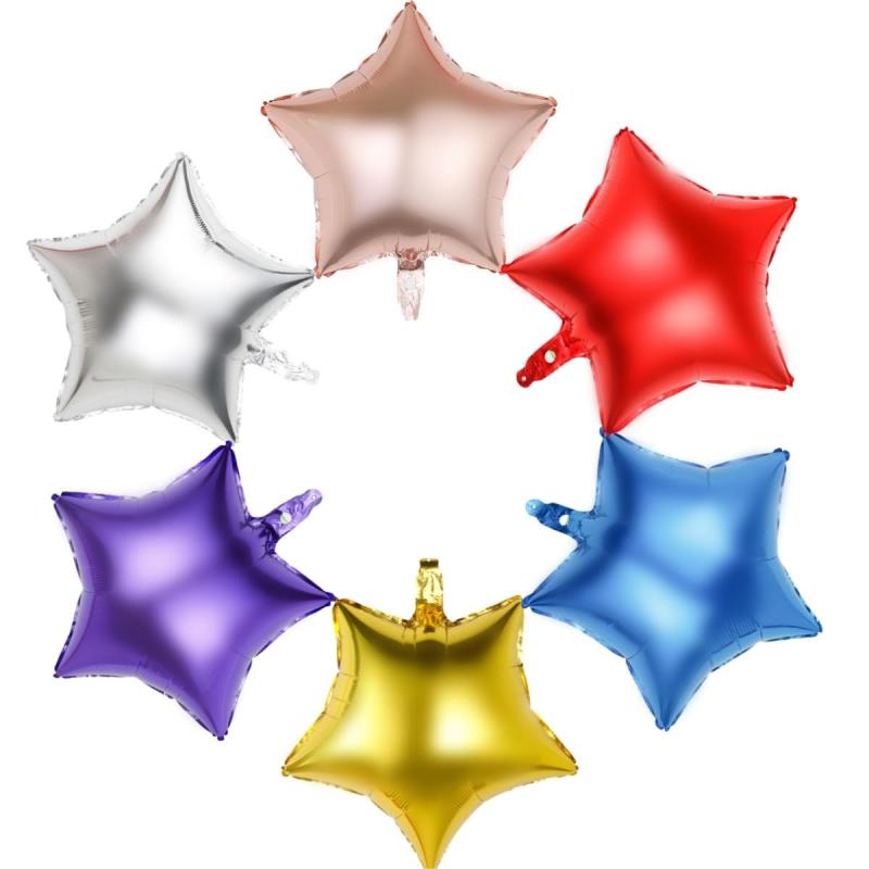 18個 星型 風船 約45 cm 風船 バルーン Star Balloon ブルー、ローズゴールド、レッド、パープル、ゴールド、シルバー 誕生日、結婚式、記念日などのパーティー装飾【セット内容】合計18個、6色、各色3個。付属品：エアブロー...