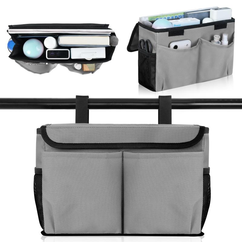 Yeepan ベッドサイド 収納 ベッドサイドポケットかご 大容量 両側ポケット 多機能収納かご 吊り下げ収納袋 掛け袋 小物収納ボックス 雑誌ブック マルチポケットオーガナイザー 素材収納袋