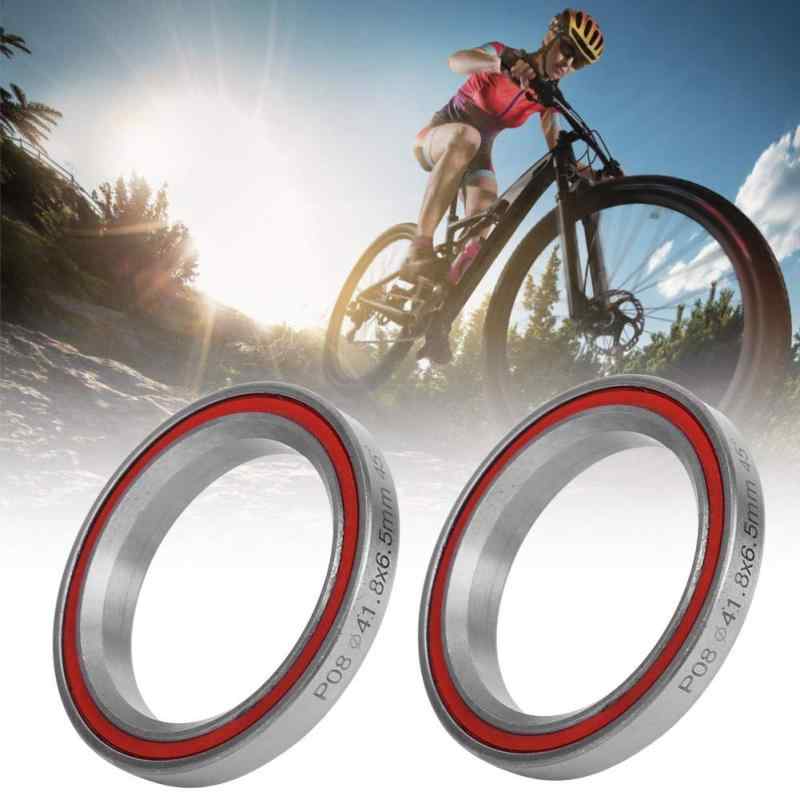 Keenso 2個入り バイクヘッド セットベアリング ヘッド パーツ用ベアリング 41.8MM密閉型ヘッド セット 耐久 防錆（赤）