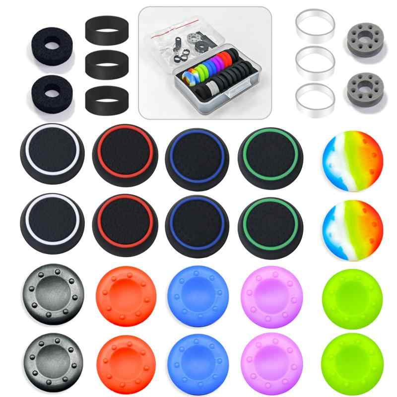 ZHI-NYLLDJS PS5/4対応 Xbox対応 Switch1/2 プロ コントローラーに対応 スティック カバー コントローラー スティック保護リング アシストリング 収納ケース付き,30個【対応可能なコントローラー】PS5コントロ...