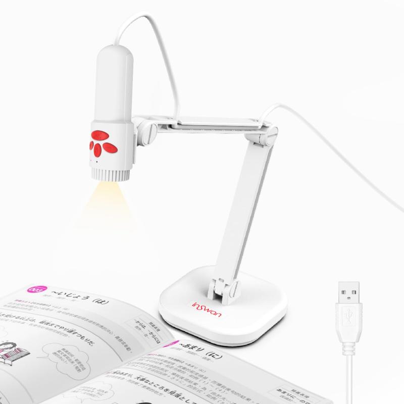 INSWAN INS-3 (台湾製) USB 書画カメラ/WEBカメラ/実物投影機/手持ちカメラ/1920P@30fps CMOS オートフォーカス/折りたたみ式ポータブル/マイク内蔵&amp;LEDライト搭載 - Win/Mac/Chro...