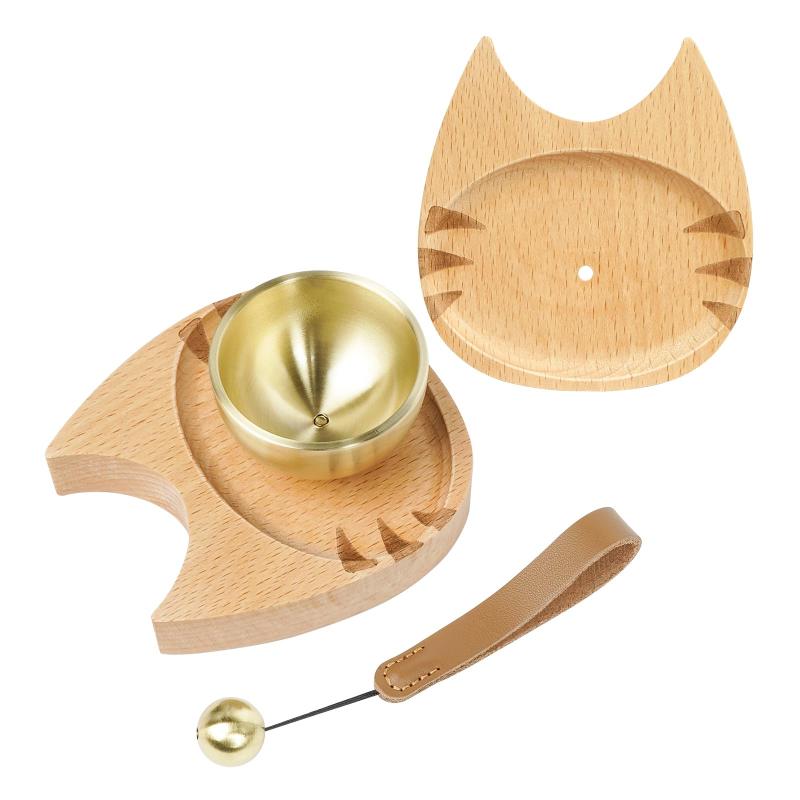 ATUSANO ペット 仏具 おりん 真鍮製 ペット 仏具 おりんセット 綺麗な音色 ペット 仏壇 おりん 天然木製 ペット供養 メモリアル ミニおりん コンパクト 動物 ペット かわいい