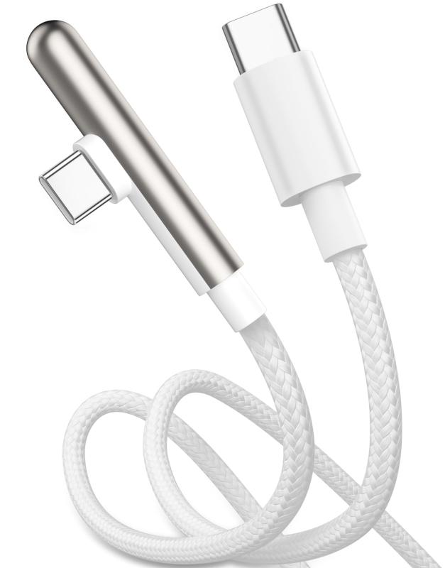 MACLE USB Type C ケーブル 240W 2M L字型 タイプc ケーブル 急速充電 対応iPhone 17 16 Pro Max 15PD240W対応の急速充電ケーブル：MACLEのUSB-Cケーブルは、最大240Wの充電に対...