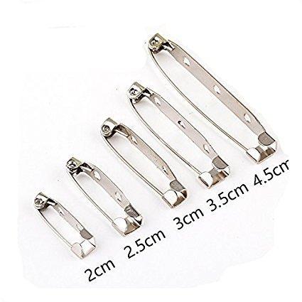 HJ ブローチピン ウラピン アクセサリーパーツ 金具 手芸 100個カラー　シルバーサイズ :15mm、20mm、25mm 、30mm、32mm、35mm、38mm、40mm、45mm不良品対策として5個程多く入っています。ブローチ ピン...
