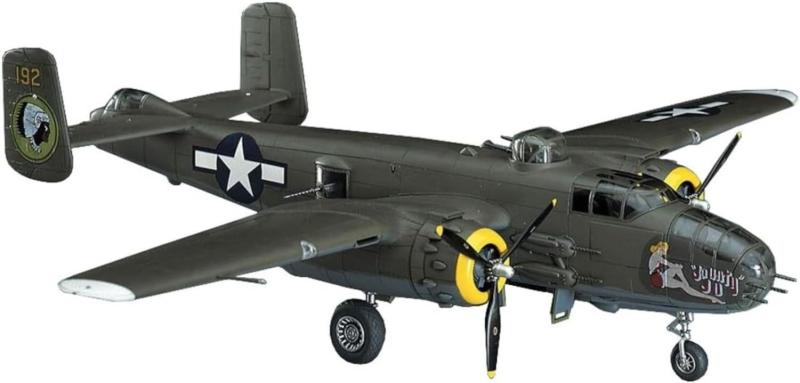ハセガワ 1/72 アメリカ陸軍 B-25J ミッチェル プラモデル E16組み立て、塗装が必要なプラモデル。別途、工具、塗料等が必要。