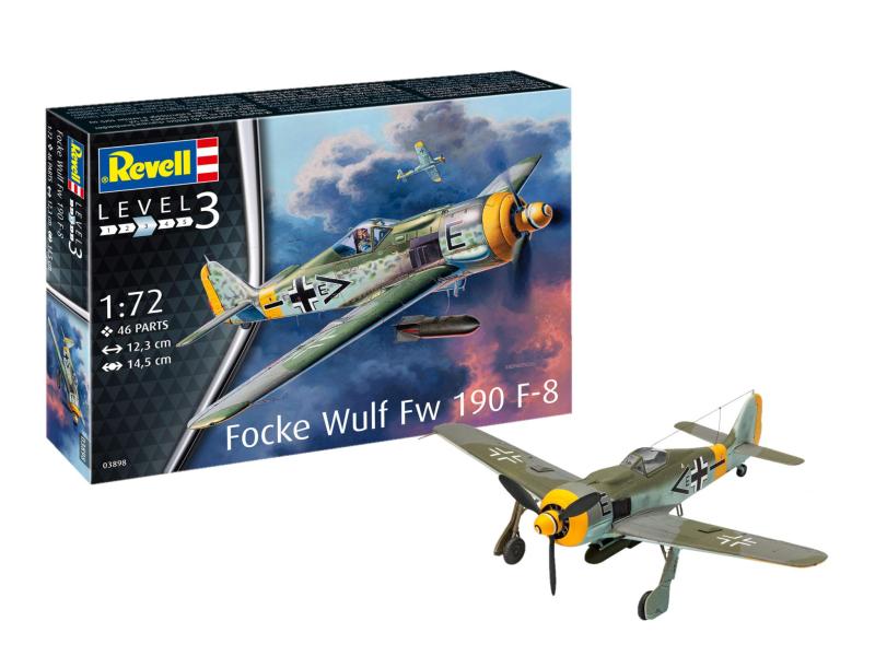 ドイツレベル 1/72 ドイツ空軍 フォッケウルフ Fw190F-8 プラモデル 03898組み立て塗装が必要なプラモデル。別途、接着剤や工具、塗料等が必要。1/72スケール未塗装プラスチック組み立てキットドイツレベル・Revell (ドイ...