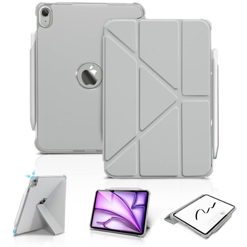 WONZIR iPad A16 ケース (2025 第11世代 11インチ) Y折りたたみスタンド iPad 第10世代 (10.9インチ 2022) ケース 縦置き横置き自由調整 四角ガード ペン収納対応 透明ロゴ窓付き 軽量薄型設計 全...