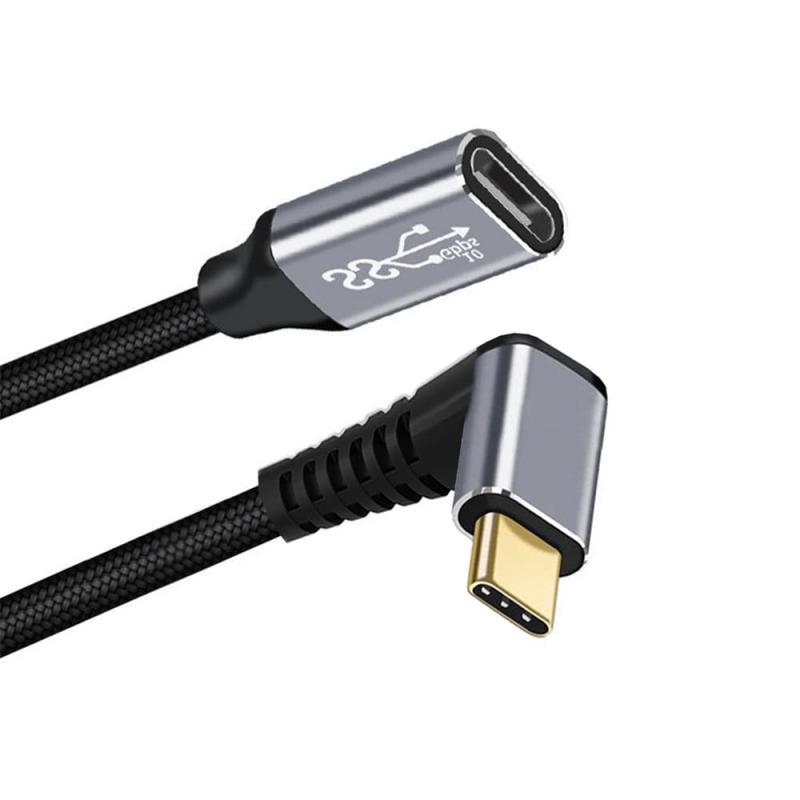 cablecc USB-C USB 3.1 Type C オス 上向きからメス 延長データケーブル 10Gbps 100W スリーブ付き ノートパソコン用 20cmスケーラブルな充電をサポート。10Gbpsのデータと100Wの電力をサポート...