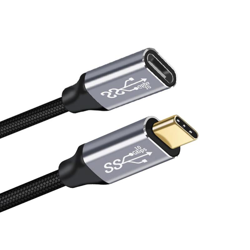 cablecc USB-C USB 3.1 Type-C オス-メス 延長データケーブル 10Gbps 100W スリーブ付き ノートパソコン 携帯電話用 50cm10Gbpsのデータと100Wの電力をサポート。スリーブ付き。リバーシブルプ...