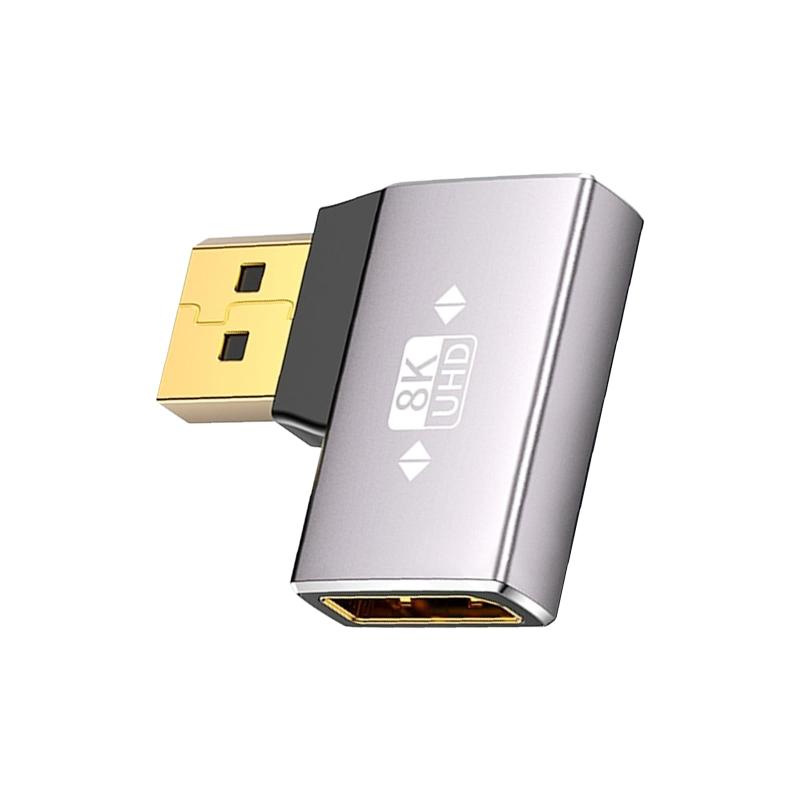 Duttek Displayport 1.4 延長アダプタL字, 8K DP 1.4 変換アダプター、L字型Displayport オスからメス延長アダプター、ディスプレイポートアダプタ 8K@60Hz、3D、ARC に対応、HDTV、モニ...