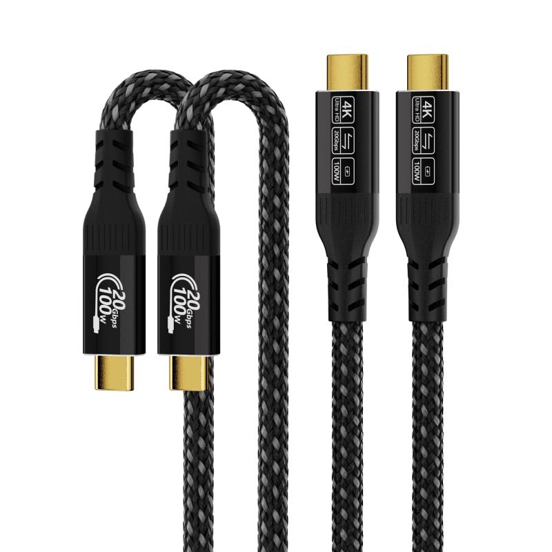 usb c ケーブル 0.6m 2 本セット USB3.2 Gen2X2 20Gbps 高速データ転送 100W PD 急速充電 4K@60Hz 映像出力 Type-C ケーブル Thunderbolt4/3 対応Yiicumhh USB-...