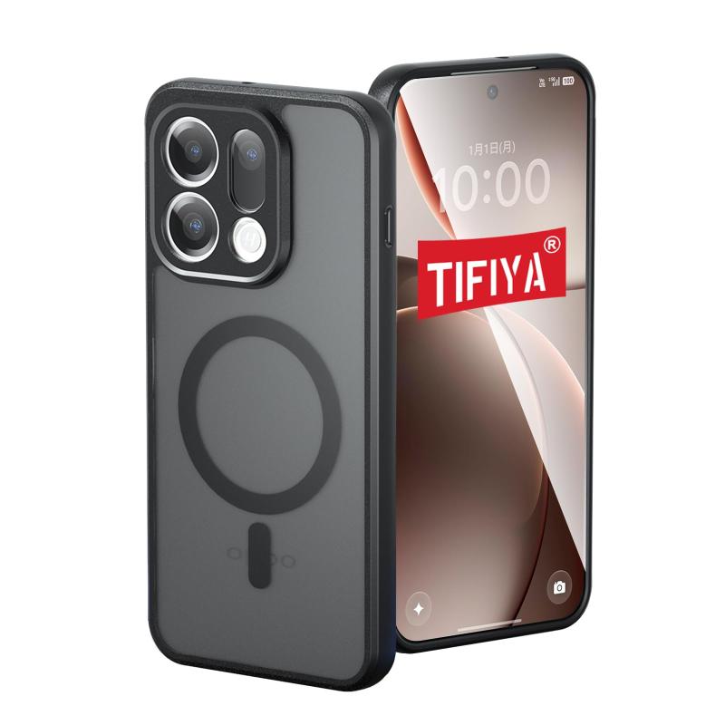 【TIFIYA】For OPPO Find X9 用 ケース マグネット搭載 TPU+PC 指紋防止 oppo find x9 対応 カバー 耐衝撃 傷つけ防止 ワイヤレス充電 耐久性 半透明 落下防止 黄ばみなし find x9 保護ケー...
