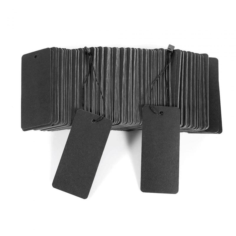 GUOOL 200個 値札 クラフトタグ 無地 糸付き下げ札 ホワイト 無地 ラベル タグ 値札 DIY 結婚式 バーティー 装飾用衣類価格タグ 書き込み可能ラベル ジュエリー衣類の価格設定用の小さなハング【バルクパック】パッケージには紐と...