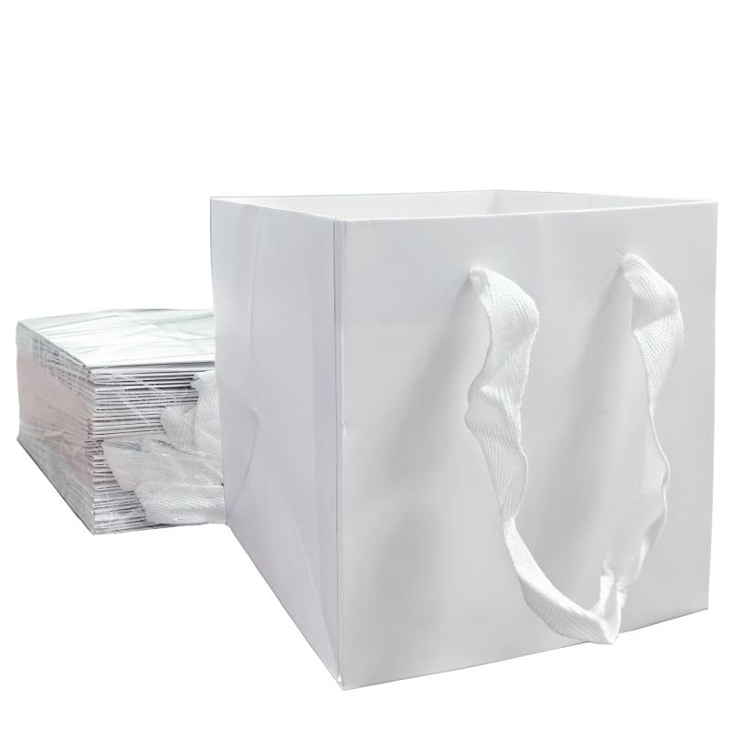 Ousaliyea 四角い紙袋、厚手の無地ギフトバッグ15点セット、ギフトボックスギフト包装トートバッグあらゆる種類のホリデーギフト包装に適しています