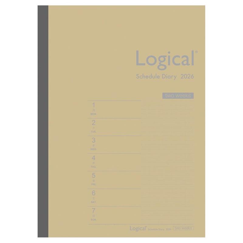 【2026年度版 手帳】 ナカバヤシ ロジカルダイアリー2026見開き2週間B／B5／クラフト NS-B504-26BS【PT1】●表紙素材：紙 ●製本・仕様：糸かがり綴じ製本 ●本体サイズ：ヨコ179×タテ252mm×厚み4mm ●本体重...