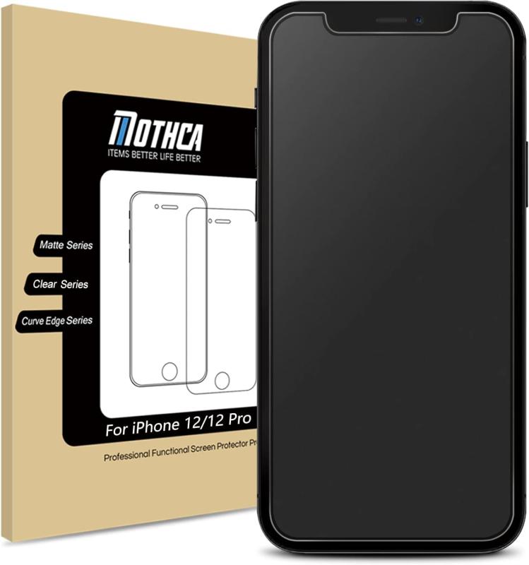 Mothca アンチグレア iPhone 12/iPhone 12 Pro対応 ガラスフィルム 強化ガラス 液晶保護フィルム サラサラ タッチ感 日本旭硝子製素材 指紋防止 反射防止 硬度9H 飛散防止 キズ防止 衝撃吸収 撥油性 【アンチ...