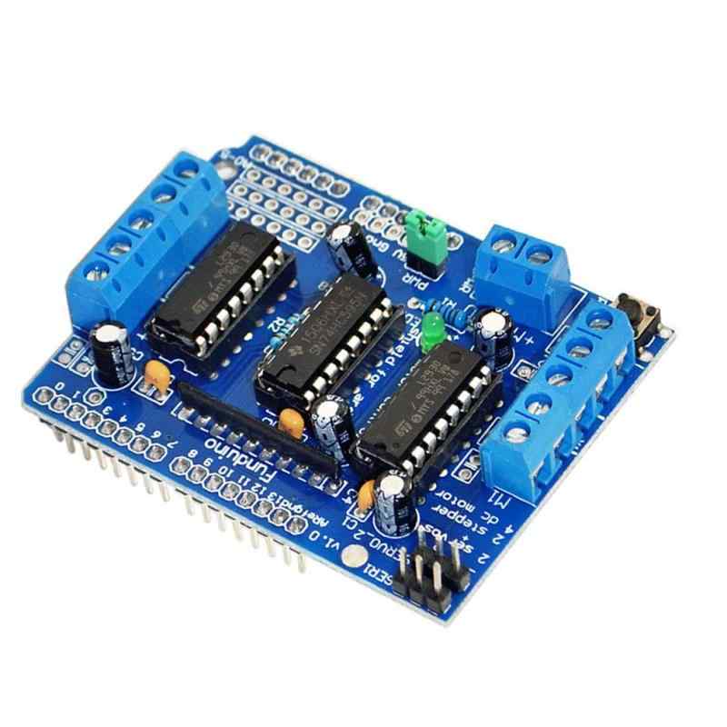 Hailege L293D DCモータードライブシールドステッピングモータードライブシールド拡張ボードArduino Duemilanove Raspberry Pi用このチップを使用すると、DCモーターと最大10ボルトの電源を使用できます...