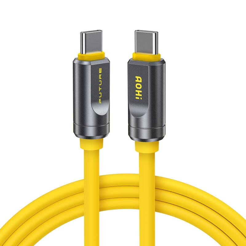 AOHI USB4 2.0 ケーブル 2m PD3.1 最大240W 急速充電 【80Gbps 高速データ転送】 デュアル8K／トリプル4K対応 シリコン素材採用 MacBook Pro／Air、iPhone 17 Pro Max、SSD、...