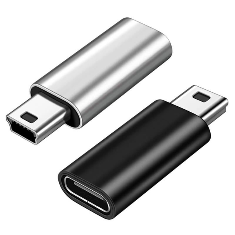 USB C to ミニUSB 変換アダプタ 2個セット USB C (メス) Mini USB(オス)アダプター 充電とデータ転送 デジタルカメラとドライブレコーダーに対応 Type-C to mini USB 変換アダプター(ブラックとシ...