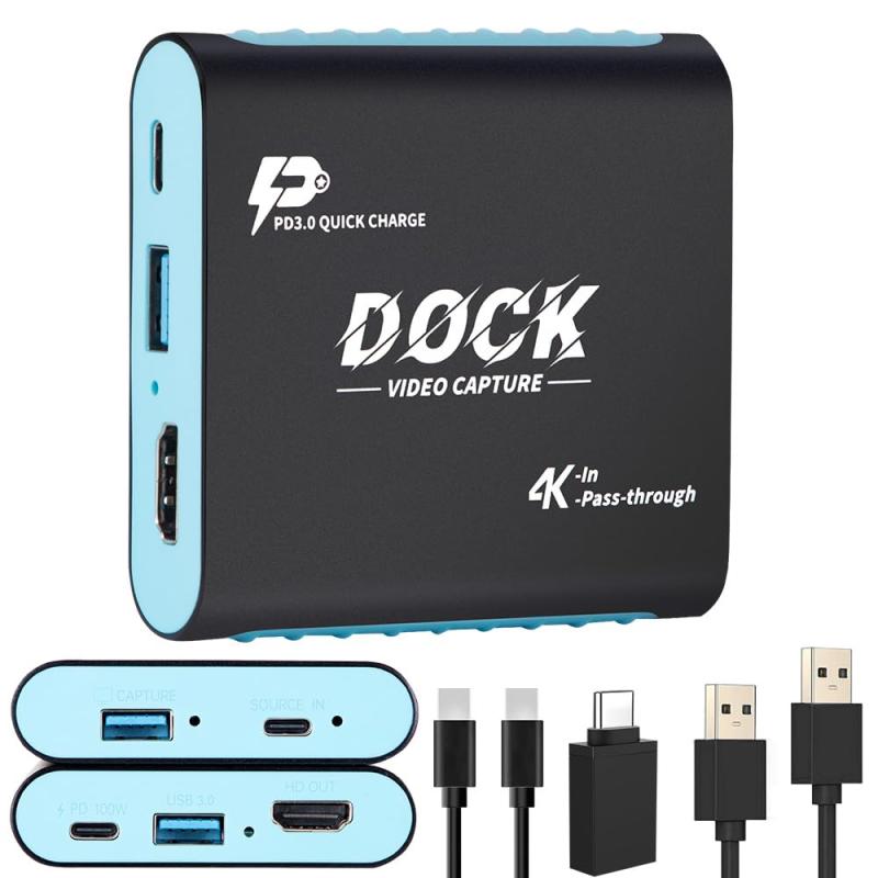 キャプチャーボード Switch 2/Switch/Steam Deck 対応 2-in-1 ドック 1080P 60Hz PD100W 充電【2-in-1 コンパクト設計】キャプチャーボードとドックが 1 台に集約され、配線がスッキリ。机...