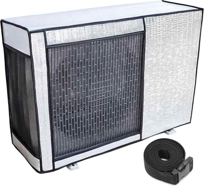[Haikawi]エアコン室外機カバー 正規品(74x54x26)エアコンカバー 機を守る 遮熱 劣化防止 室外機保護カバ アルミ箔素材 固定用ベルト付き 反射素材 日焼け止め 汚れ防止 防水 防塵 簡単装着 オー【材質】エアコン室外機カバ...