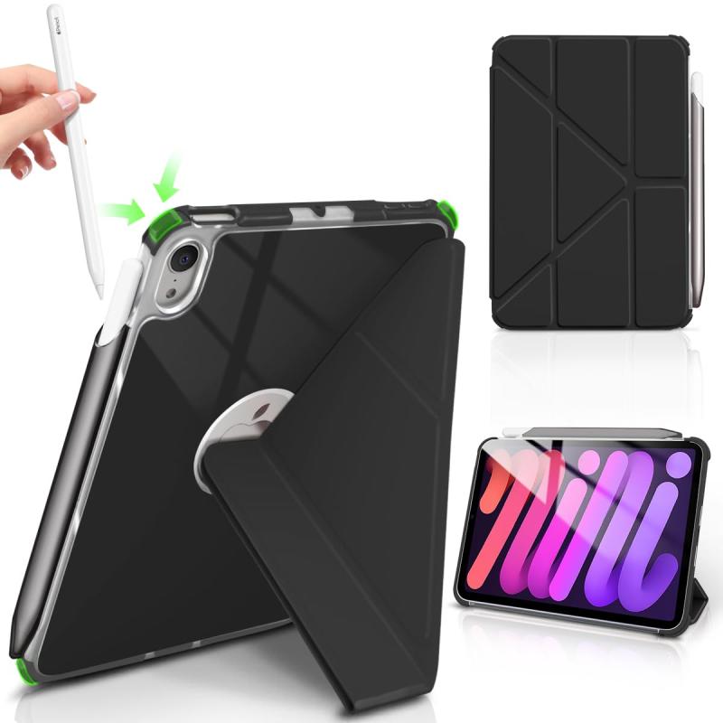 Wonzir for iPad mini7 ケース (A17 Pro 2024 第7世代) Y折りたたみ スタンド付き 縦置き横置き自由調整 iPad mini 6 ケース (2021 第6世代) 軽量薄型 四角ガード ペン収納対応 8.3...