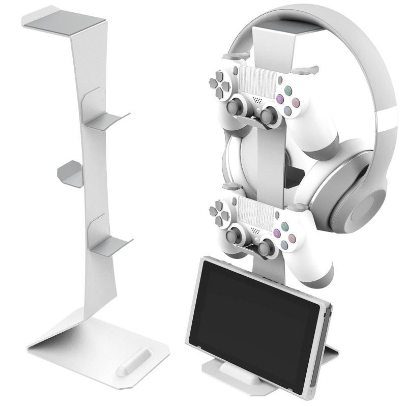 川の信芸 ゲームコントローラー収納ラック ゲーム機スタンド マグネットフック付き コントローラー スタンド ホワイト【幅広い互換性】：ゲームコントローラースタンドにヘッドホン、コントローラー、リングコン、ゲーム機などに対応でき、ベースの凸部...