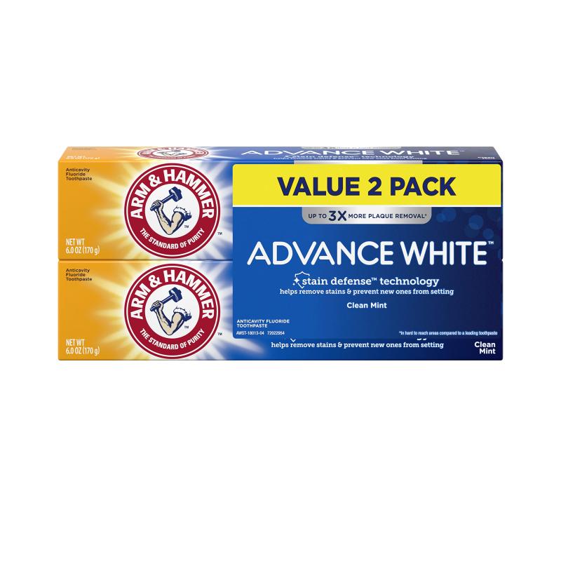 Advance White Extreme Whitening with Stain Defense, Fresh Mint, 6 oz Twin Pack (Packaging May Vary)