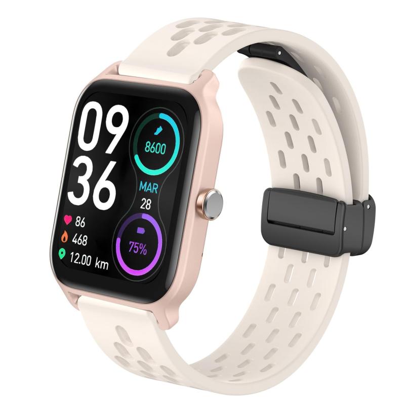 Lamshaw for IDW13 スマートウォッチウォッチバンド, シリコン磁気 バンド交換 通気スポーツベルト 流行シリコンウォッチバンド　Pedrain IDW13/TOOBUR IDW13/Earbood IDW13/Aeac ID...