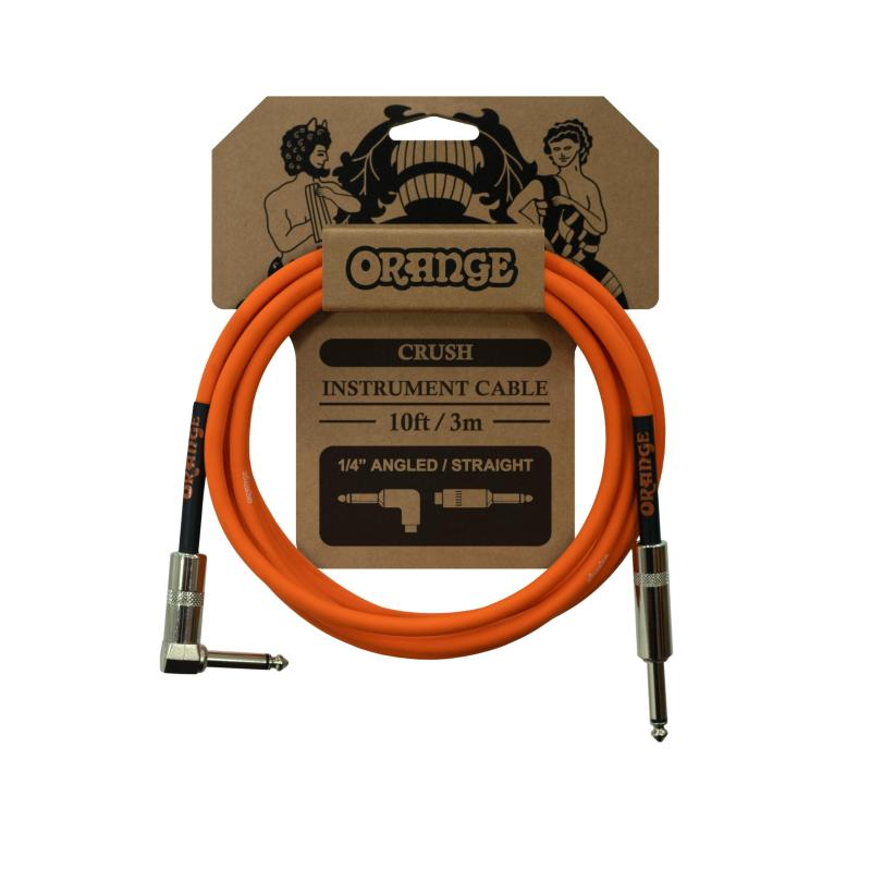 ORANGE CRUSH Instrument Cable 10ft 3m 1/4" Angled Straight CA035 ギターケーブルオレンジ シールドケーブル SL フォンケーブル 3m