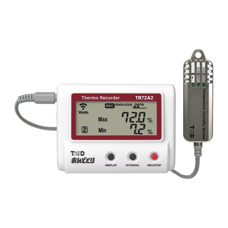 ティアンドデイ クラウド対応 高精度広範囲 温度湿度データロガーおんどとりTR72A2-S【TR72AーS後継品】TR72A2-Sは温度・湿度の2項目を同時に測定・表示・記録するデータロガーです。 ±2.5%RHの高い測定精度で温度・湿度を...