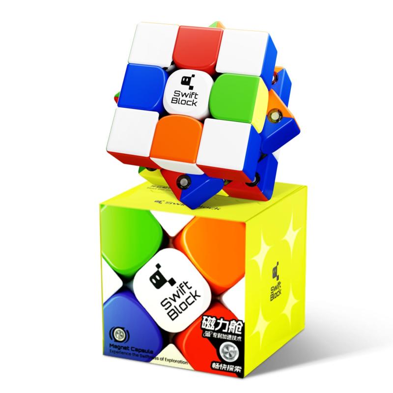 Swift Block ガンキューブ 磁石あり スピードキューブ 3x3 gancube 競技用 マジックキューブ プレミアム おしゃれ 立体パズル 静音 小さめ シンプル キューブ GANブランドのサブブランド 子供・キ🧲...