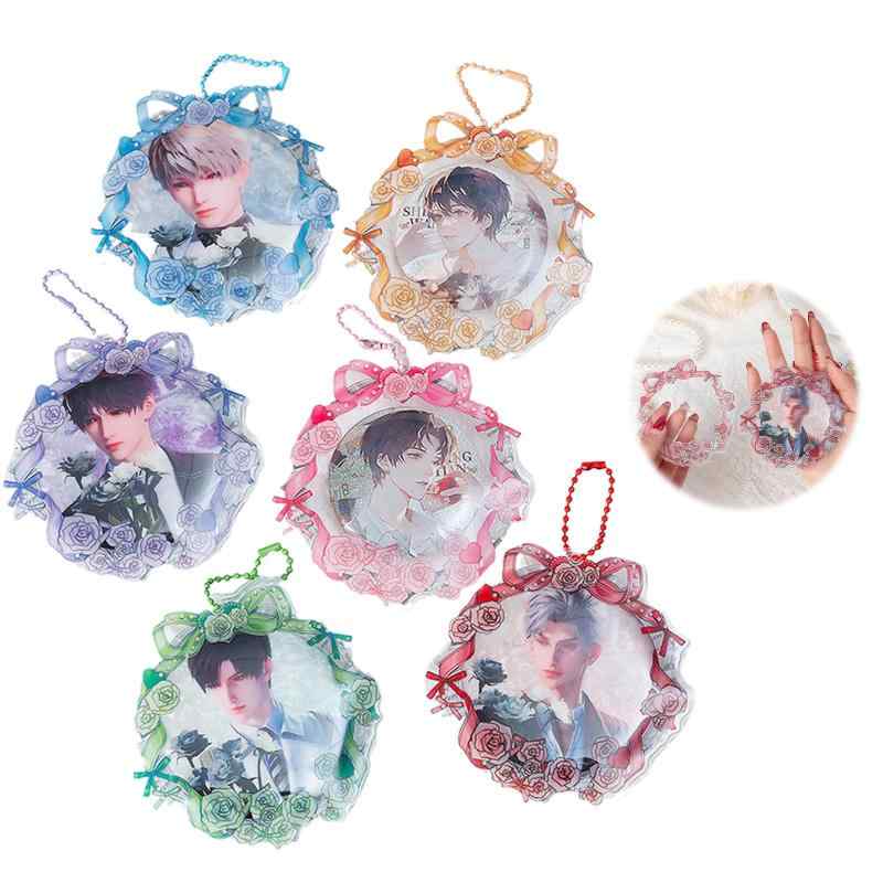 ADOFUN 缶バッジカバー 58-75mm缶バッジ対応 【6枚入り】 さまざまな色 バッジカバー 缶バッジ 収納 缶バッジケース バッジ ディスプレイ キーホルダー付き 保護 保管 保護カバー 痛バッグ 痛バ1