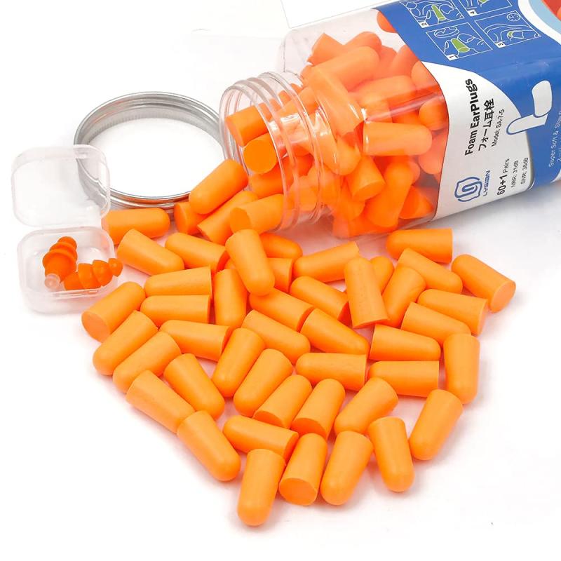 LYSIAN ソフトフォーム耳栓 60ペア SNR38dB 騒音対策 イヤープラグ 勉強 工事現場 旅行用 ケース付き オレンジ【SNR38dBの騒音対策】周囲の気になる騒音をやわらげ、睡眠、安眠、勉強、仕事、移動中など、さまざまな場面で静...