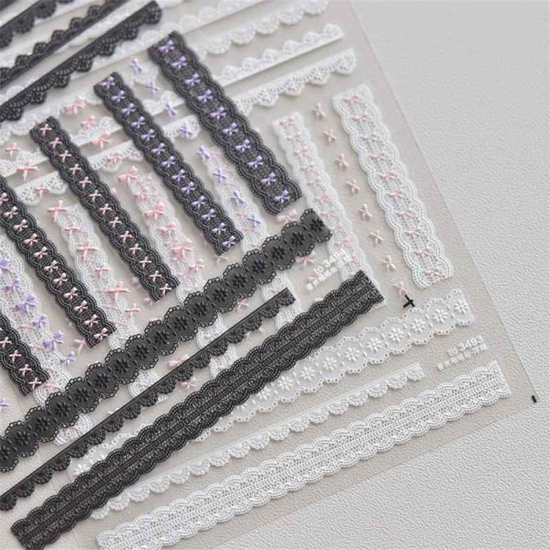 WENYUEN ネイルシール フローレット ネイル ステッカー 花 3枚入 3D フラワー レース 刺繍 DIY デコパーツ3枚入りの高品質ネイルシール: フローレット、レース、刺繍の3Dデザインが特徴のネイルシールです。簡単DIYネイルア...