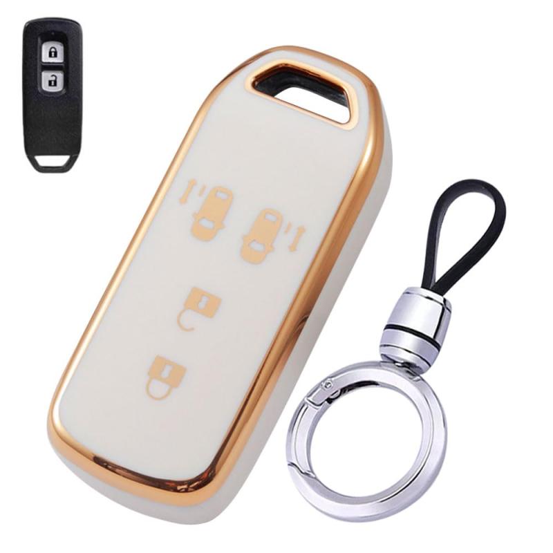 [LETINGFAR] キーケース ホンダ用 スマートキーケース キーカバー キーホルダー 柔らかい TPU素材 2/4ボタン ホンダ専用設計 新型NBOX NBOXカスタム N-BOX+ Nワゴン N-WGN カスタム N-ONE N-B...