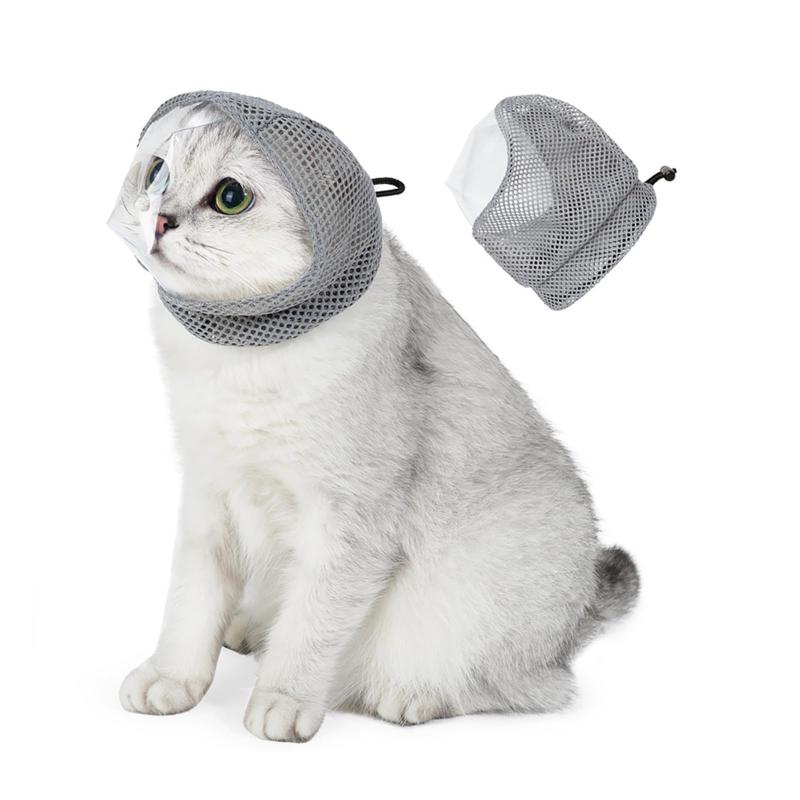 Doyime 猫マスク 猫用マズル 爪切り補助 ペット 口輪 通気性 暴れる 対策 つめきり 暴れない 嫌がる 噛みつき防止 つまみ食い防止 掃除 適用体重3～7.5kg 首周り33cm以内（M）【猫用爪切りマスク】：この猫用爪切りマスクは...