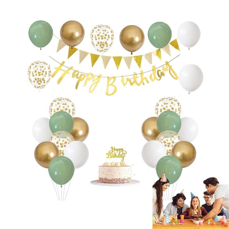 QUANTALY 誕生日 バルーン 飾り付けセット バースデー 誕生日パーティー HAPPY BIRTHDAY 星形 紙吹雪風船 飾り お祝い 男女兼用 サプライズ【セット内容】(1)「HAPPY BIRTHDAY」レターバナー ×1(2)...