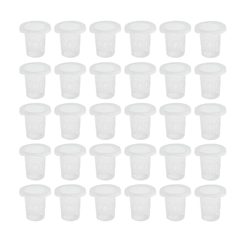 GOODCHI 水耕栽培鉢 定植かご プラスチックメッシュポット 水耕栽培ポット 園芸 庭園 ガーデンニング 植物栽培 有機栽培 水培養 スポンジ付き 水培養 花盆 定植育苗かご 30個セット (ホワイト)【商品仕様】30個入り、上部外径：...
