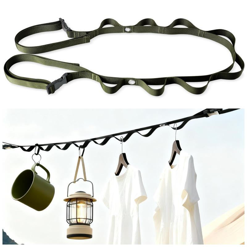 Mavanda ハンギングチェーン デイジーチェーン 物干しロープ 全長135cm 調節可能 高強度ナイロン製 10つの吊り下げ位置 多機能ロープ 携帯便利 旅行 キャンプ カップ掛け コップ掛け 多用途 吊