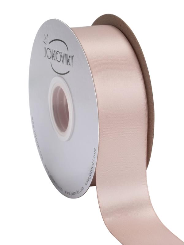 【JOKOVIKI】バニラサテンリボン 38mm幅 ダブルフェイス クオリティサテン - ギフトラッピング、ウェディング、招待状、クラフト、アパレル、ヘッドバンド用 - 45メートル/巻き💝ポリエステル100％、ソリッドサテ...