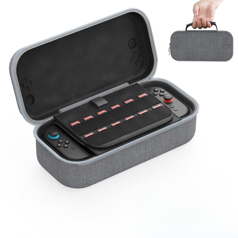 Switch 2 用ケース，OLCLSS Switch2対応 ケース·8つのロッカーシリコンキャップと2つの10H硬質強化メンブレン付き·12枚のゲームカード/ケーブル/ヘッドセットなどを収納·軽量 全面保護 保護カバSwitch 2 専用...