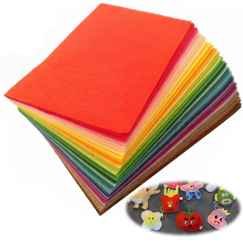 NIHOOOOH フェルト生地 フェルトシート シール わた DIY手芸用 不織布 1mm厚 22色 22枚セット カラフル 手作り 幼稚園 クラフト マスコット作り 工芸用【高品質素材使用】フェルト生地はアクリルとレーヨン素材を使用し、柔...